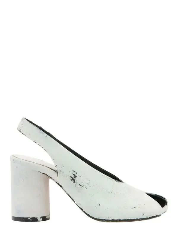 MAISON MARGIELA Painterly-print Slingback Sandals - White