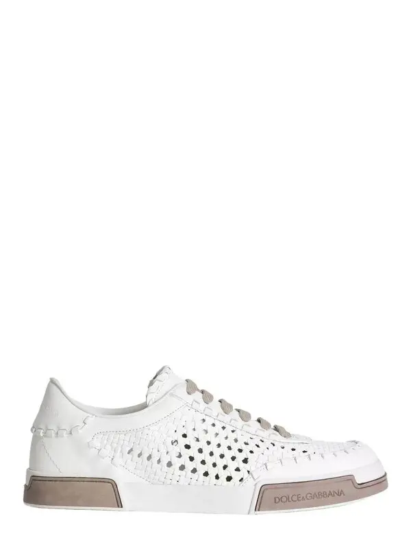 Dolce & Gabbana Woven Leather Sneakers - White