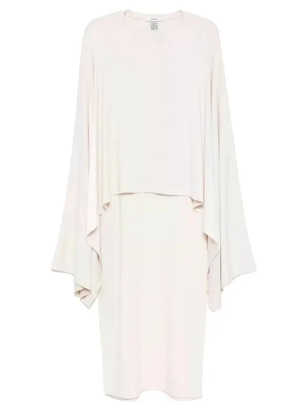 Goen.j Ribbed Cape Dress - Neutrals