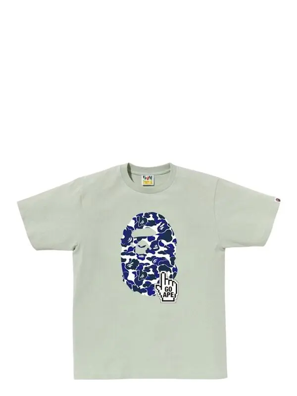 A BATHING APE Camo Go Ape Pointer Big Ape Head Tee Shirt - Green