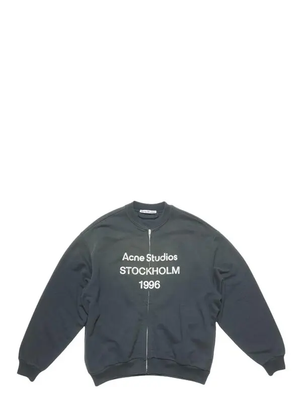 Acne Studios Zip Logo Sweater - Black
