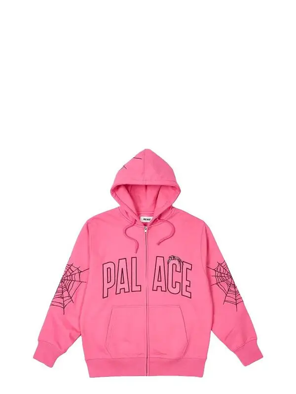PALACE Spider Zip Hoodie - Shock Pink