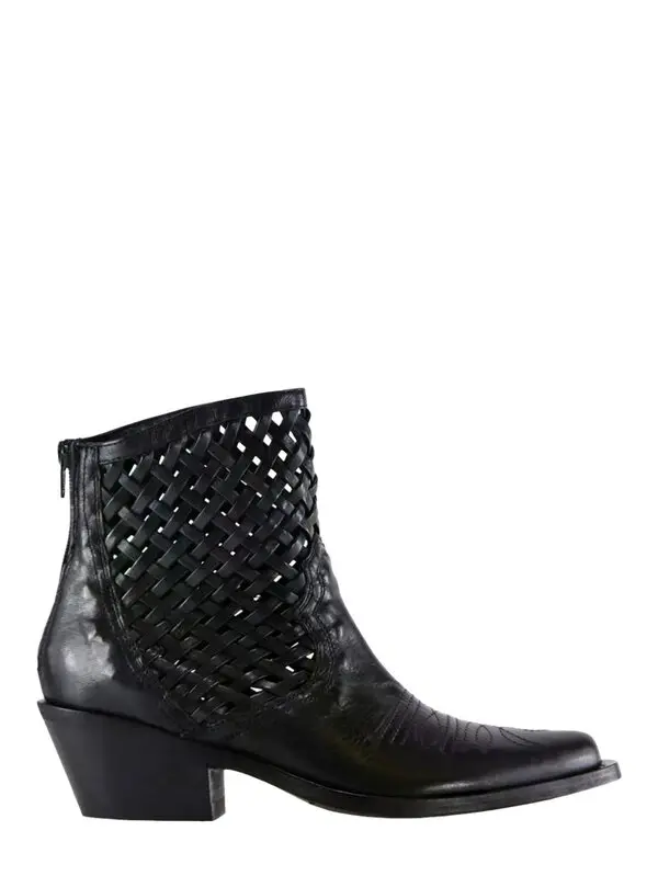 NOTABENE 50mm Lynx Woven Ankle Boots - Black