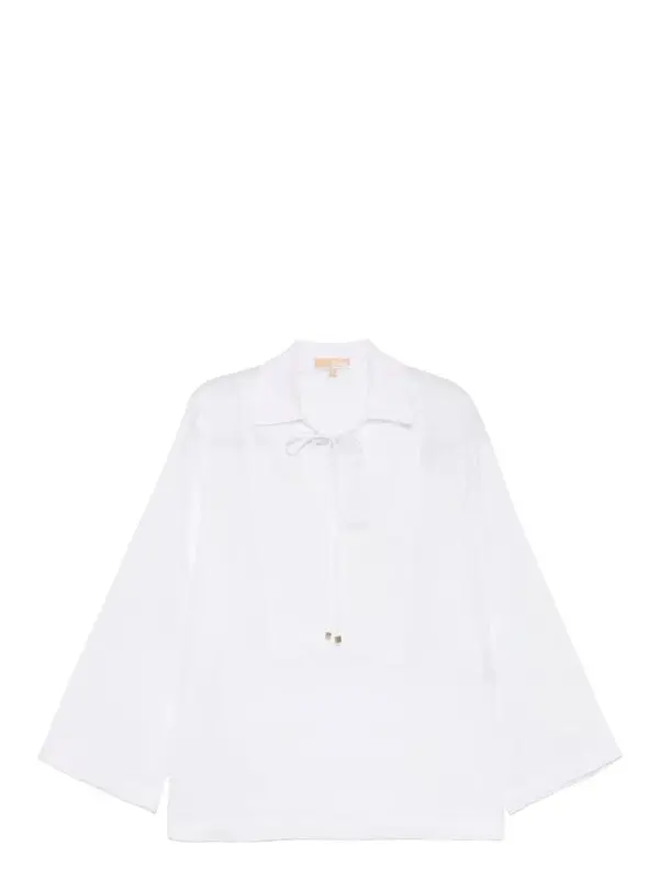 Michael Kors Collared Tunic Top - White