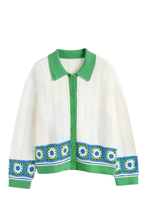Chinti & Parker Crochet-knit Shirt - White