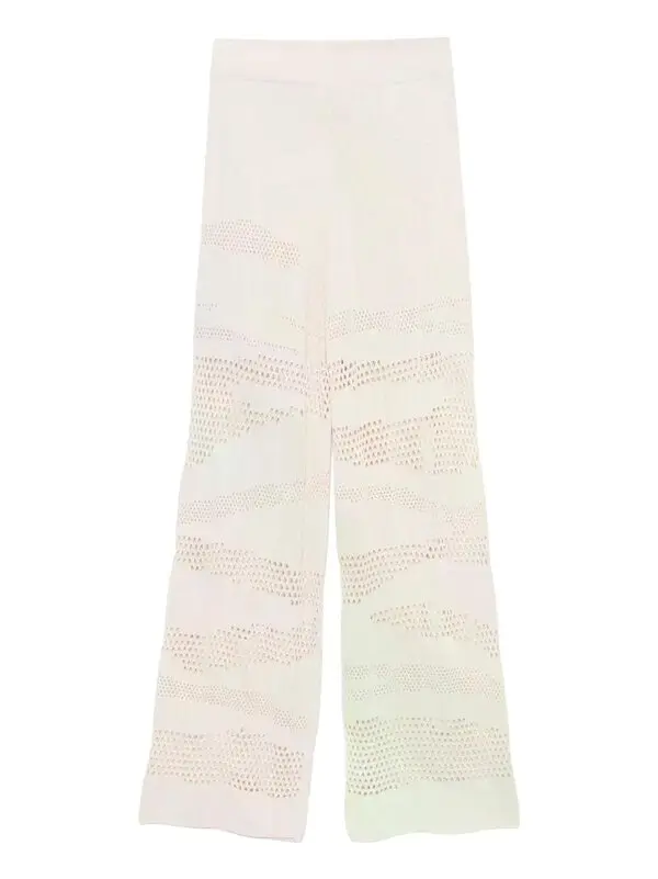 AKEP Zebra-effect Knitted Trousers - Neutrals