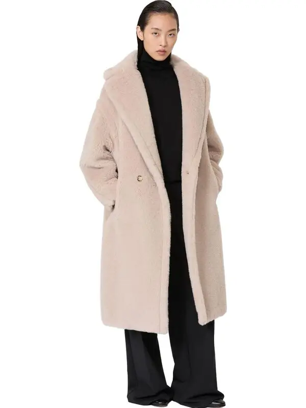 Max Mara Teddy Bear Icon Coat In Alpaca And Wool - Beige