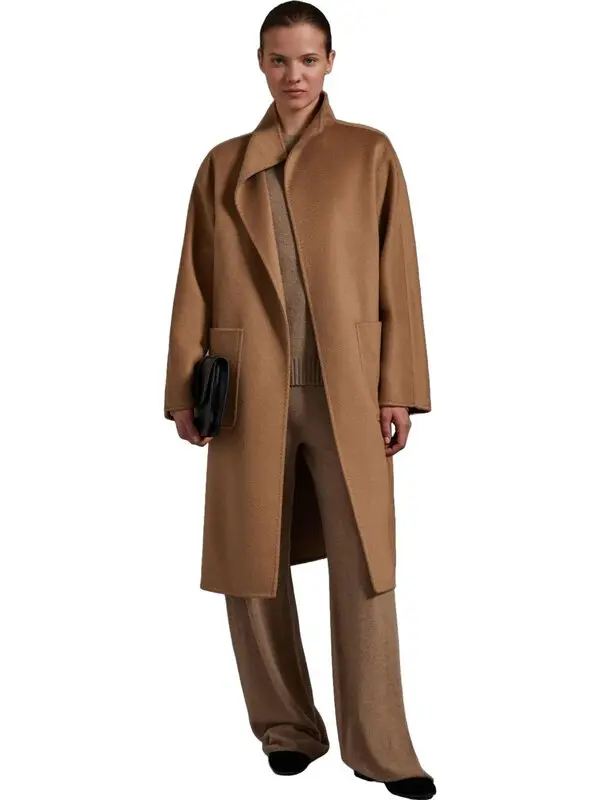 Max Mara Midi Cashmere Zibeline Coat - Camel