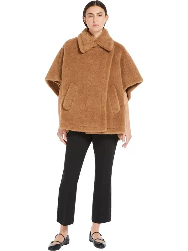 Max Mara Teddy Fabric Cape - Camel