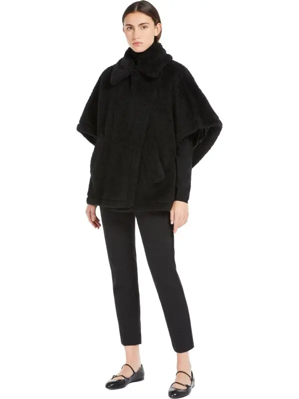 Max Mara Teddy Fabric Cape - Black