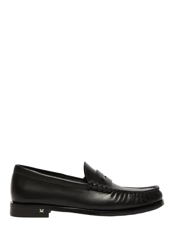 Max Mara Classic Leather Loafers - Black