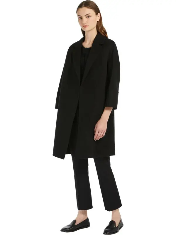 Max Mara Short Double-faced Wool Coat - Black