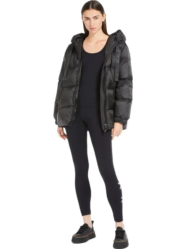 Max Mara Down Jacket In Water-repellent Canvas - Black