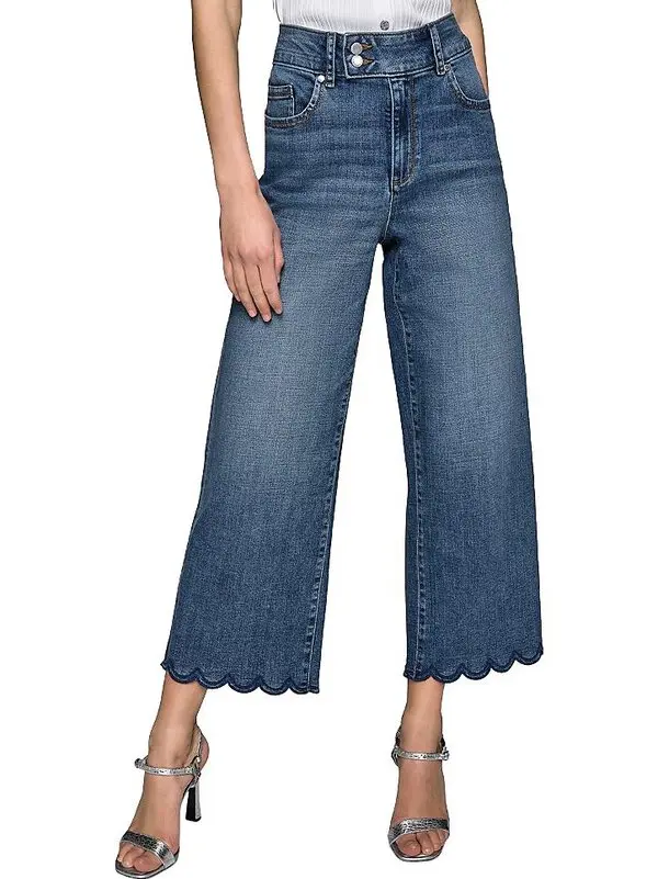 Karl Lagerfeld Paris High-rise Scalloped Jeans - Coastal Blue