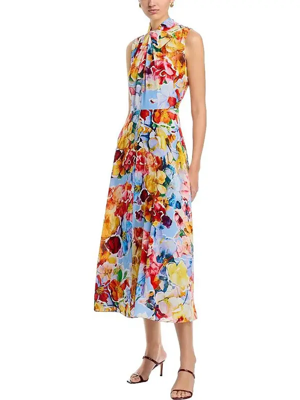 Elie Tahari The Raquel Silk-blend Dress - Spring Morning