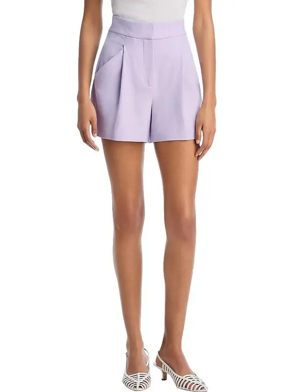 Veronica Beard Elbe Pleated Shorts - Soft Lilac
