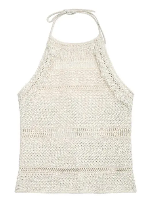 MARANT ETOILE Araliane Macramé Knit Sweater - Ecru