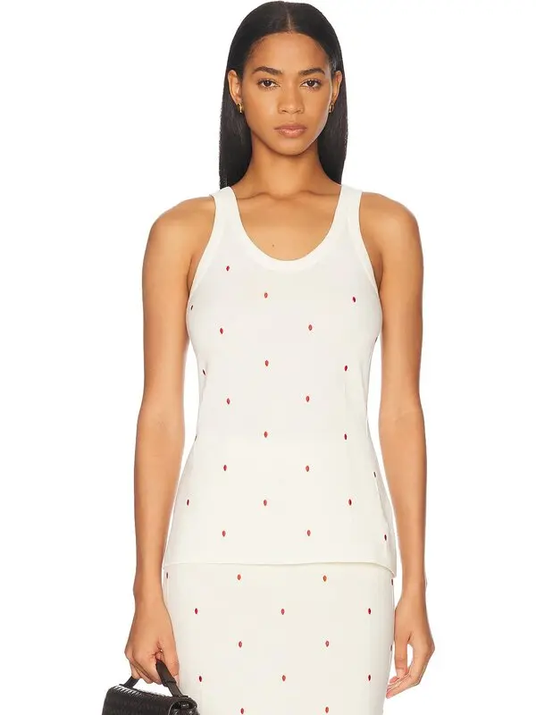 Bottega Veneta Tonal Knit Tank Top - Chalk & Vernis