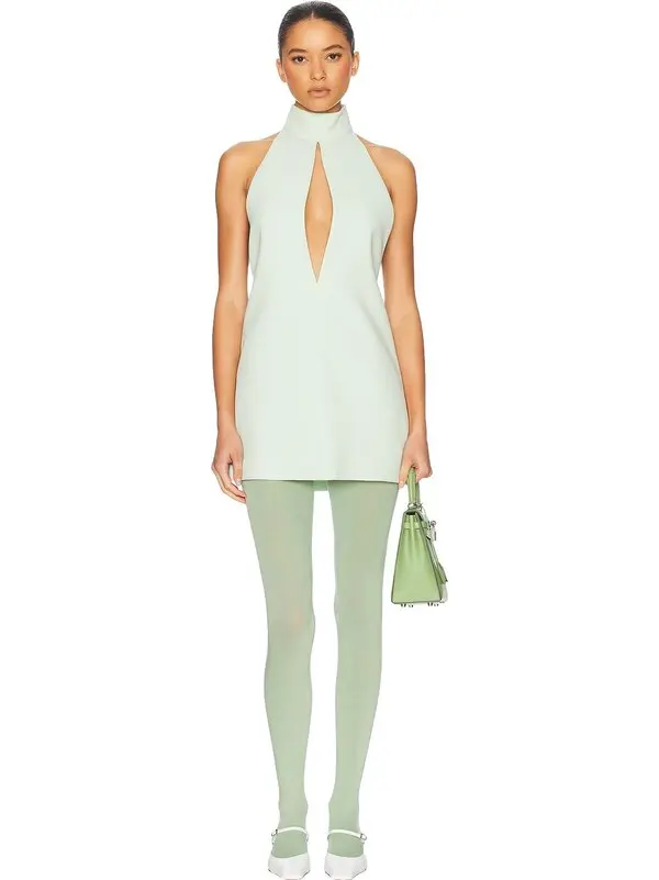 HELSA The Heavy Crepe Halter Dress - Celadon