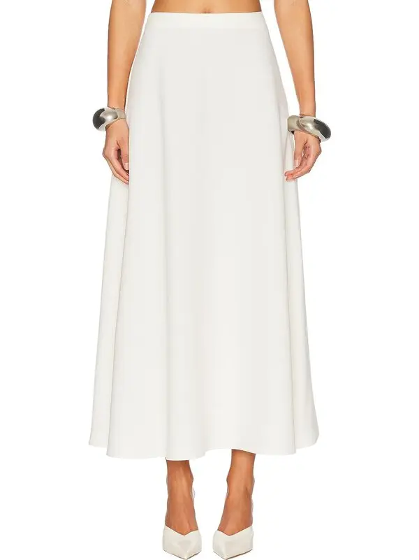 HELSA The Heavy Crepe Midi Skirt - Ivory