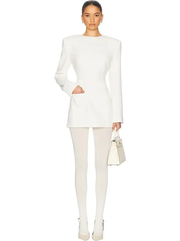 HELSA The Heavy Crepe Suit Dress - Ivory