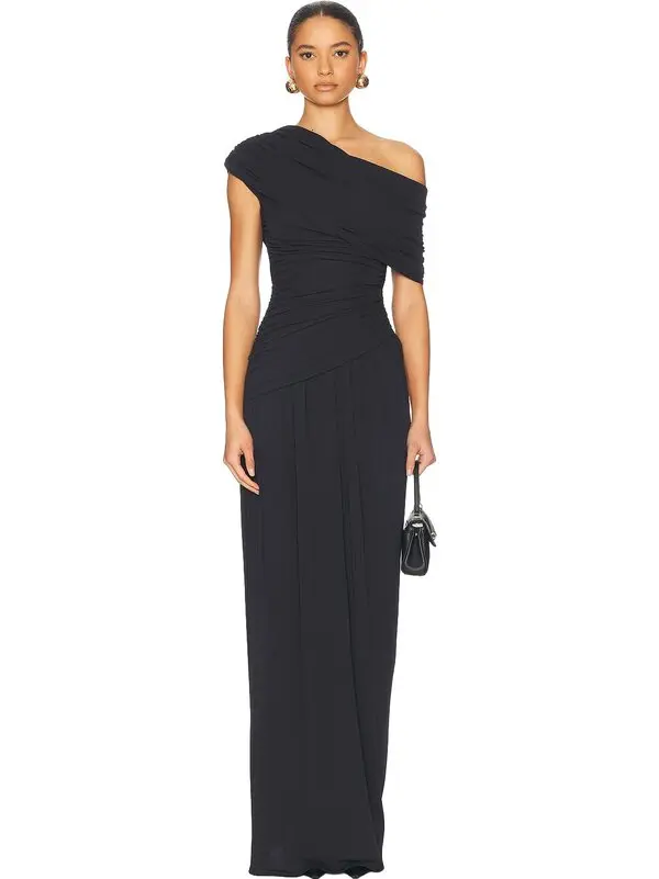 HELSA The Apolla Jersey Dress - Caviar