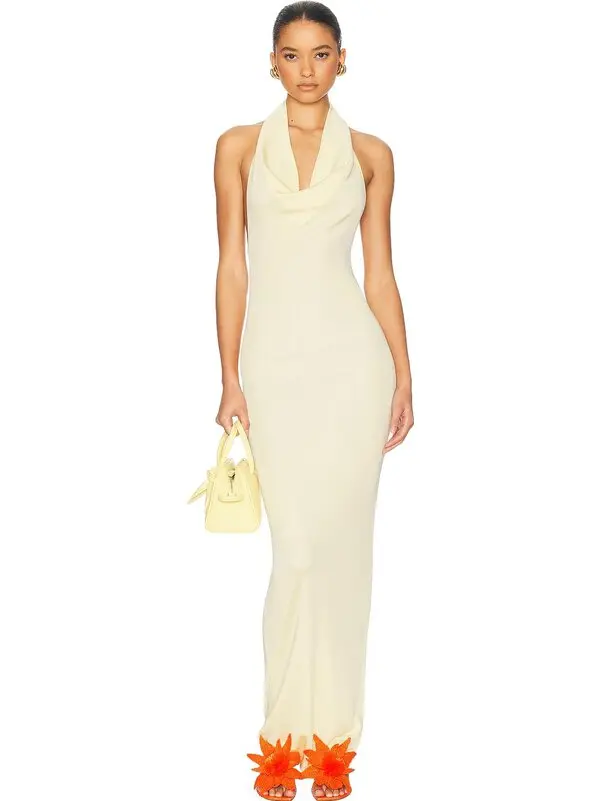 HELSA Aaliyah Maxi Knit Dress - Butter Yellow