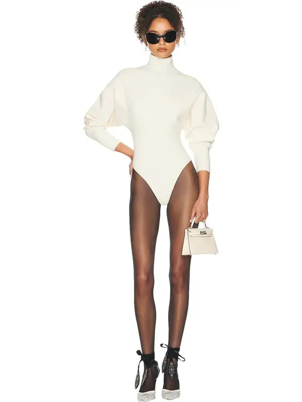 HELSA Calloway Knit Bodysuit - Cream