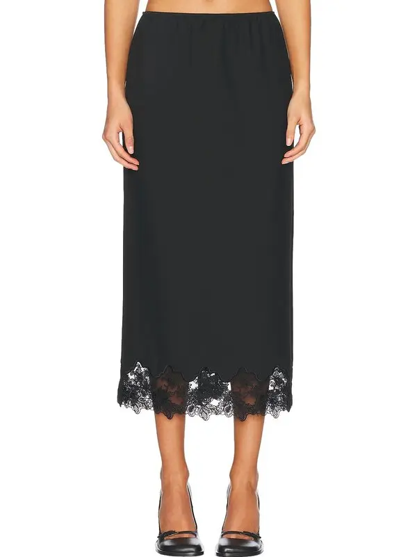 HELSA Suit Midi Skirt With Lace - Black