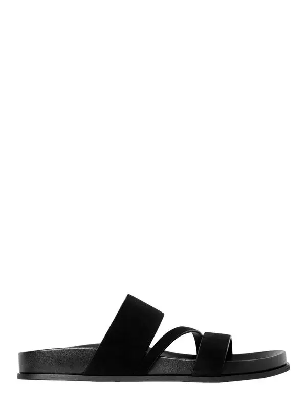 Cos Multi-strap Suede Sandals - Black