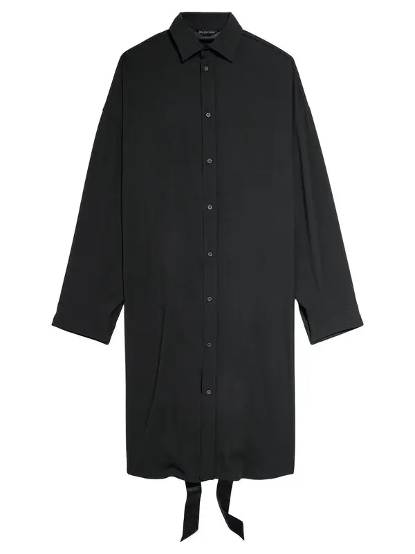 Balenciaga Lace-up Shirt Dress - Black