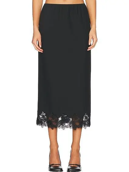 HELSA Suit Midi Skirt With Lace - Black