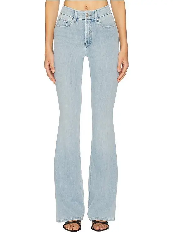 Good American Petite Flare Jeans - Blue