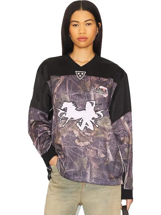 JADED LONDON Resident Hater Hockey Top - Brown