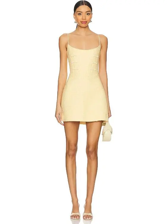 SAU LEE Andi Tweed Dress - Yellow