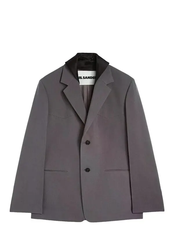 JIL SANDER Detachable-collar Tailored Jacket - Grey