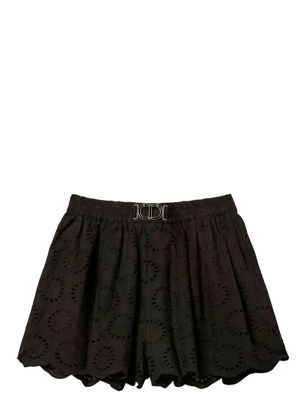 TWINSET Broderie-anglaise Shorts - Black