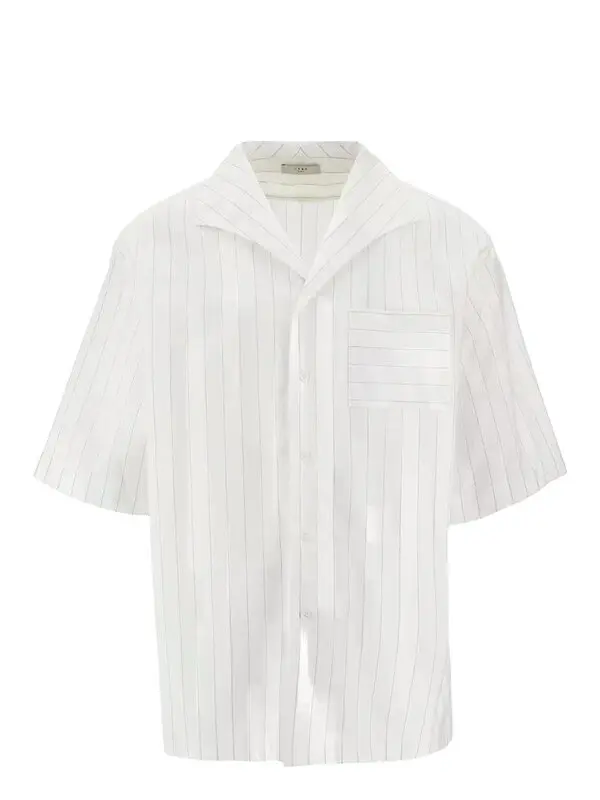 1989 STUDIO Pinstriped Bowling Shirt - White