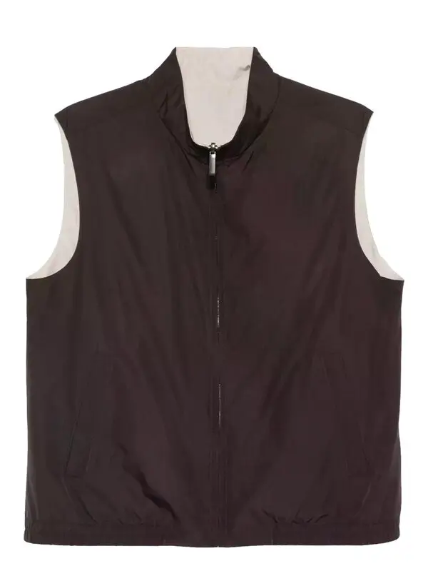 Canali Reversible Gilet - Brown