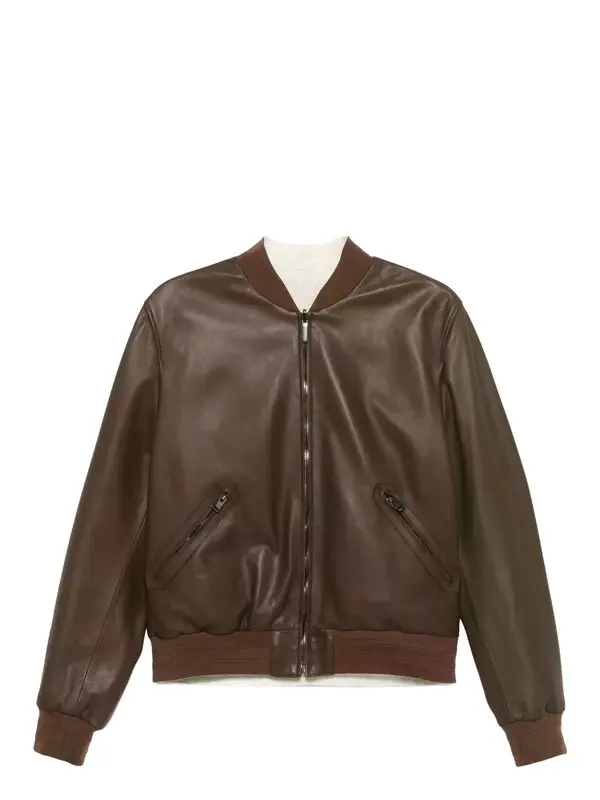 Canali Reversible Bomber Jacket - Brown