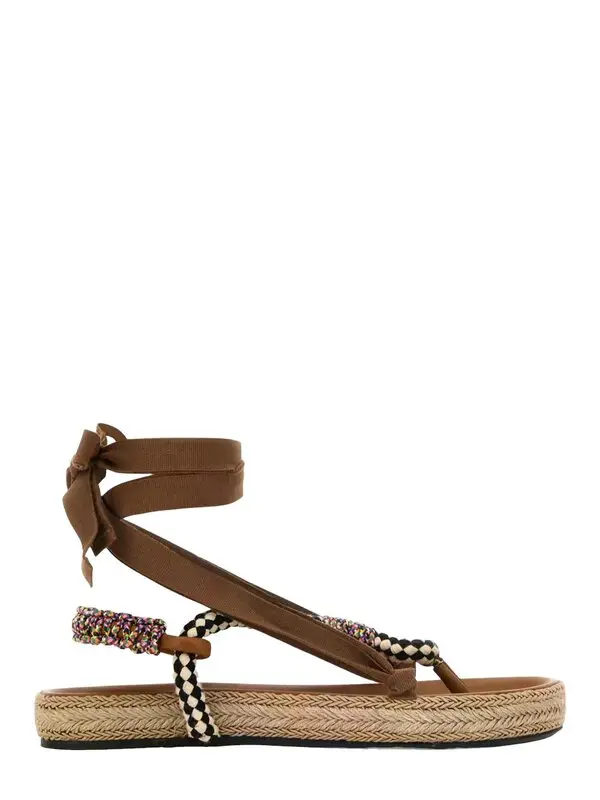 Isabel Marant Gypsa Leather Espadrilles - Brown