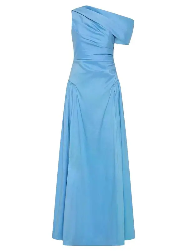 Rachel Gilbert Asymmetric Draped Gown - Blue