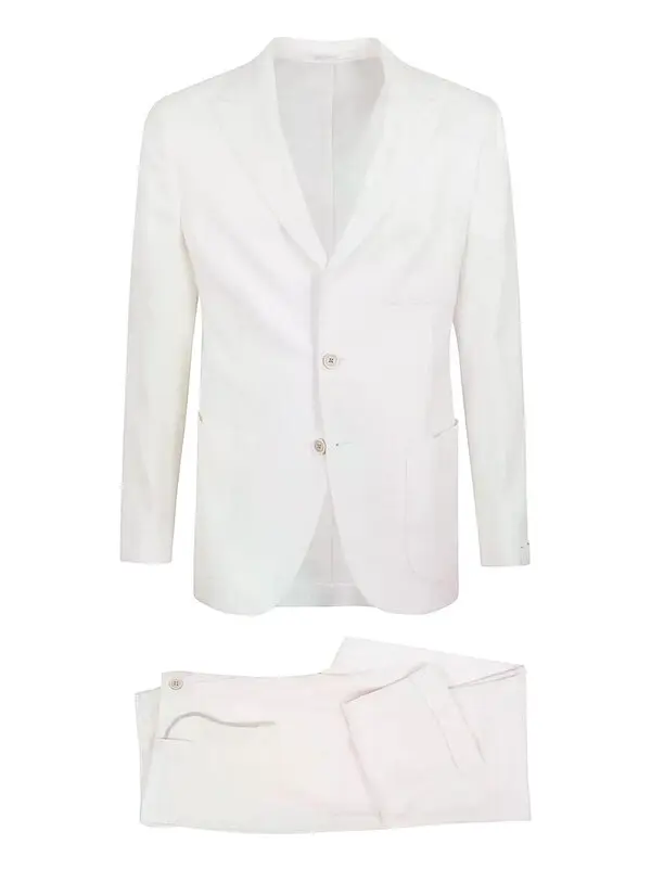 Eleventy Single-breasted Suit - White