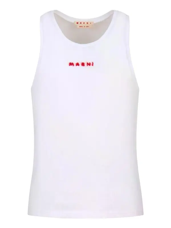 Marni Logo-embroidered Tank Top - White