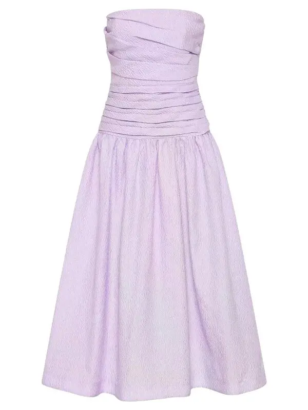 Rachel Gilbert Ruched Strapless Dress - Purple