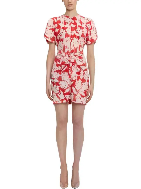 Victoria Beckham Floral-print Mini Dress - White