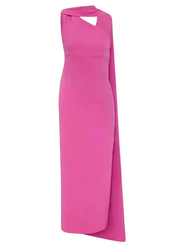Rachel Gilbert Clara Asymmetrical Cape Dress - Pink