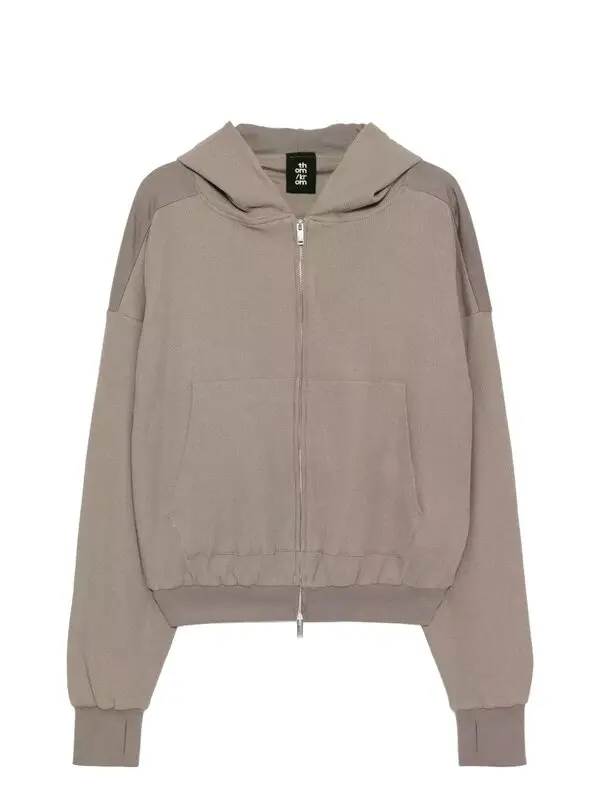 THOM KROM Waffle-effect Zip-up Hoodie - Grey
