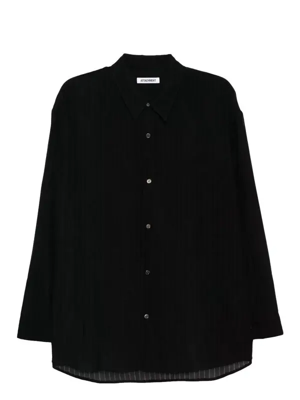 Attachment Striped Shirt - Black