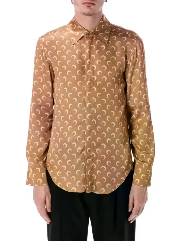 MARINE SERRE Crescent Moon-print Shirt - Neutrals